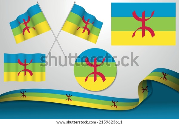 Conjunto De Banderas Bereberes, Amazigh En: vector de stock (libre de ...