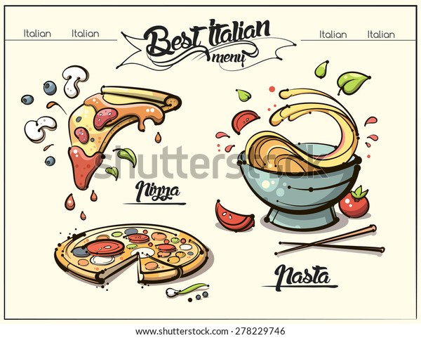 Set Best Cartoon Meal Your Design Stock Vector (Royalty Free) 278229746