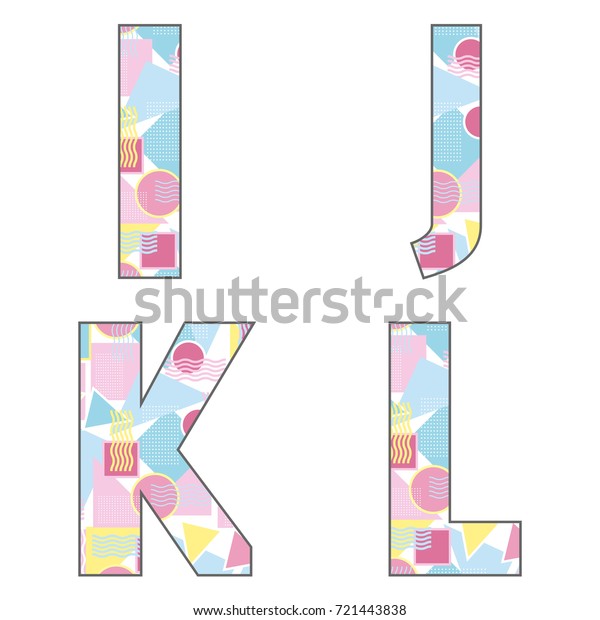 Set Big Vector Letters Modern Pattern: vector de stock (libre de ...