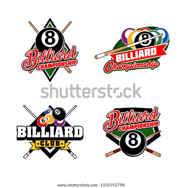 Set Billiards Badges Design Logos Ball Stock Vector (Royalty Free ...