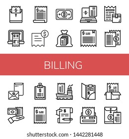 Set Billing Icons Such Bill Receipt Stock Vector (Royalty Free ...