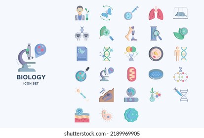 Set Biology Study Material Icons Stock Vector (Royalty Free) 2189969905 ...