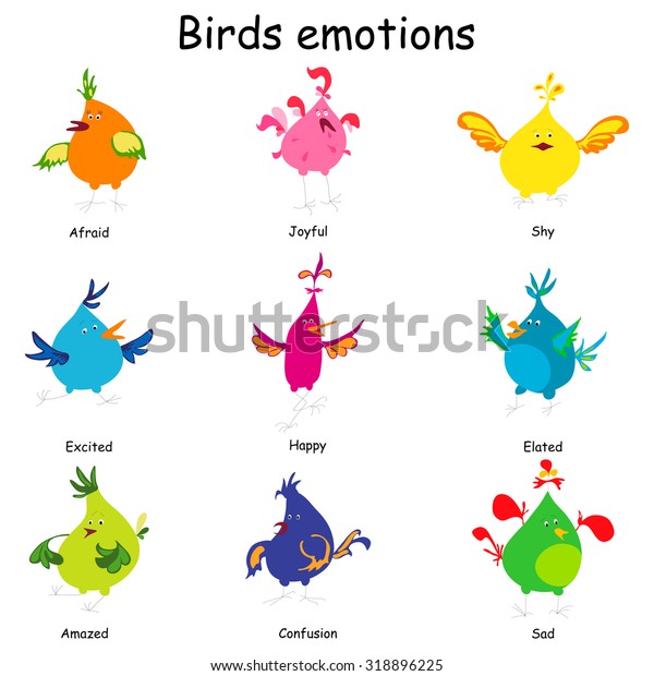 Set Birds Emotions Stock Vector (Royalty Free) 318896225 | Shutterstock