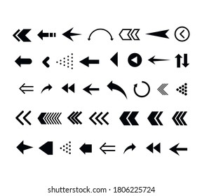 Set Black Arrows Collection Different Styles Stock Vector (Royalty Free ...