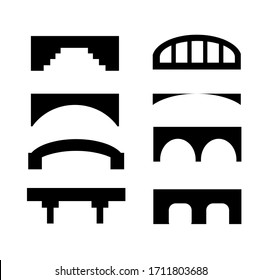 Set Black Bridge Silhouettes Simple Isolated Stock Vector (Royalty Free ...