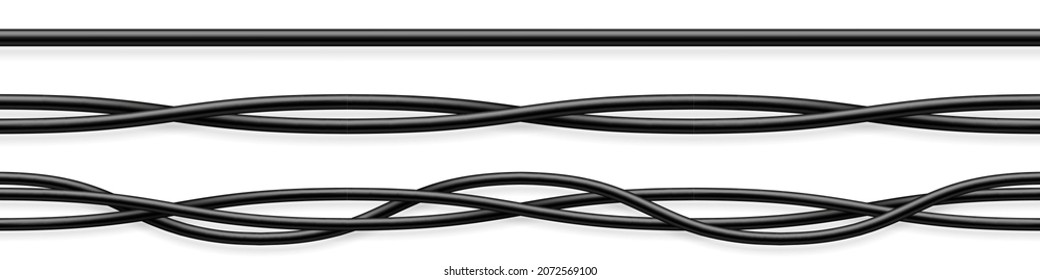 Set Black Flexible Cables Shadow Electrical Stock Vector (Royalty Free ...