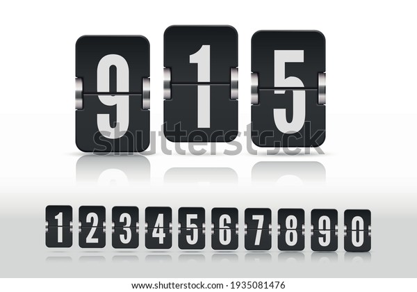 Set Black Flip Numbers On Mechanical Stock Vector (Royalty Free ...