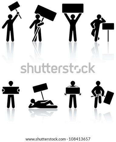 Set Black Human Icons On White 스톡 벡터(사용료 없음) 108413657 - Shutterstock