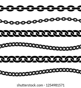 Set Black Isolated Silhouette Chains On: เวกเตอร์สต็อก (ปลอดค่า ...