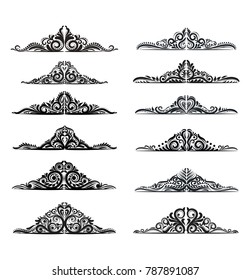 Set Black Isolated Vector Decorative Elements Stock Vector (Royalty ...