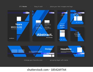 Set Black Paper Templates Layout Abstract Stock Vector (Royalty Free ...