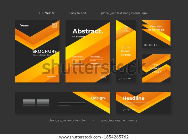 Set Black Paper Templates Layout Abstract Stock Vector (Royalty Free ...