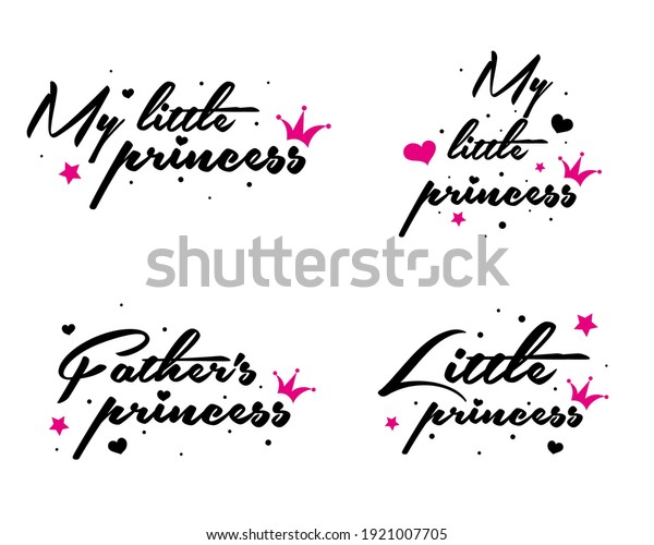Set Black Pink Princess Stickers Stock Vector (Royalty Free) 1921007705 ...