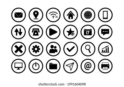 Set Black Round Icon Stock Vector (Royalty Free) 1991604098 | Shutterstock