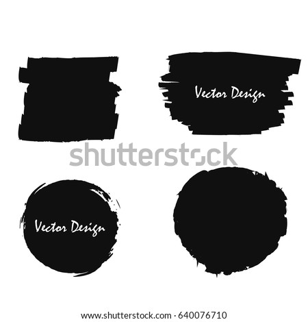 Set Black Shapes Paint Smears Frames Stock Vector (Royalty Free ...