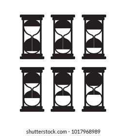 Set Black Simple Hourglasses Icons Isolated: vector de stock (libre de ...