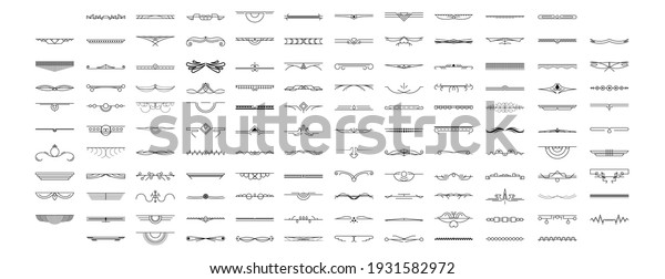 Set Black Simple Line Collection Doodle Stock Vector (Royalty Free ...