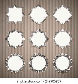 Line Frame Label Set Vintage Blank Stock Vector (Royalty Free) 1470496286