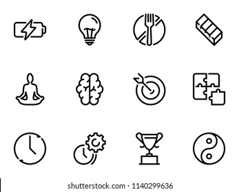 Set Black Vector Icons Isolated On Stock Vector (Royalty Free ...