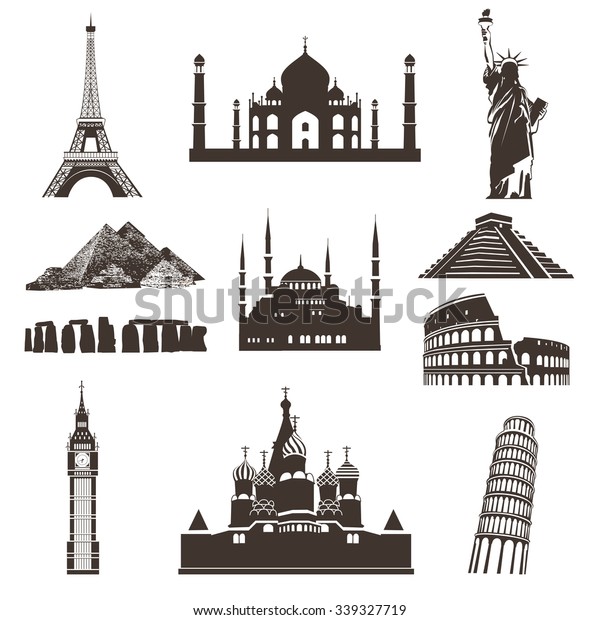 Set Black Vector Icons Most Famous Stock Vector (Royalty Free ...