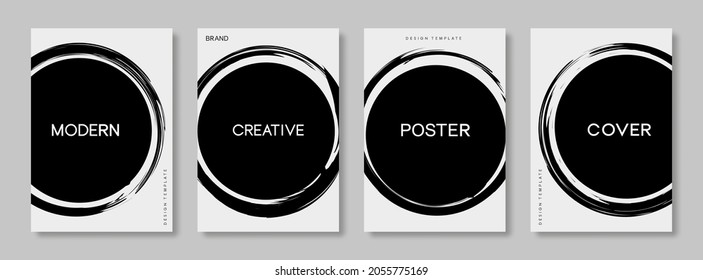 Set Black White Cover Design Template Stock Vector (Royalty Free ...