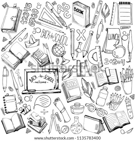 School Supplies Clipart Black And White | Free download on ClipArtMag