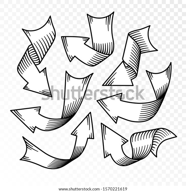 Set Black White Twisted Isolated Vector Stock Vector (Royalty Free ...