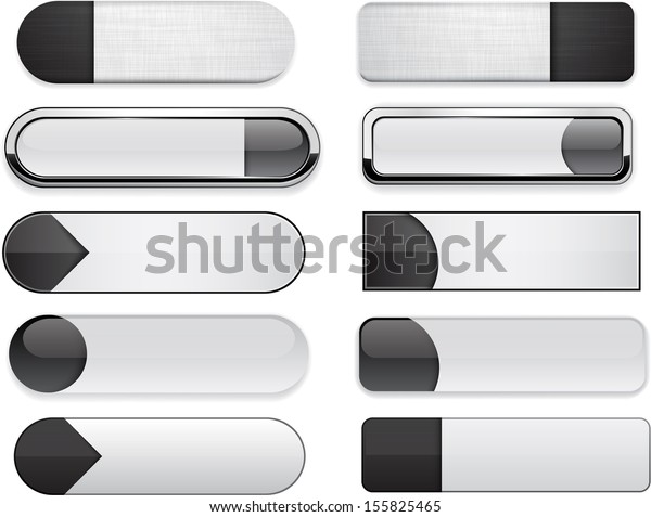 Set Blank Black Buttons Website App Stock Vector (Royalty Free ...