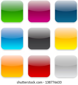 Set Blank Button Backgrounds Different Colors Stock Vector (Royalty ...