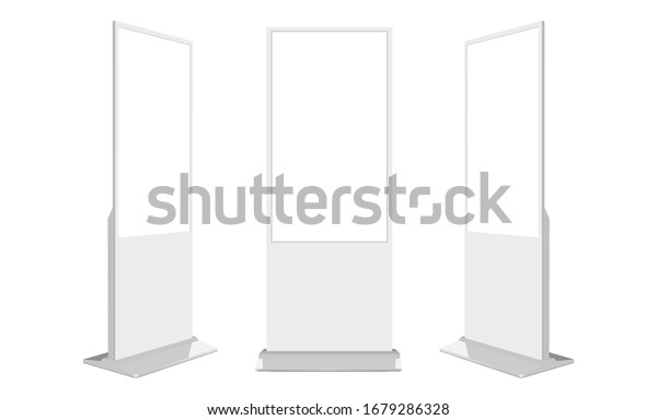 Set Blank Digital Signages Isolated On Stock Vector (Royalty Free ...