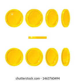 Set Blank Gold Coins Different Positions Stock Vector (Royalty Free ...