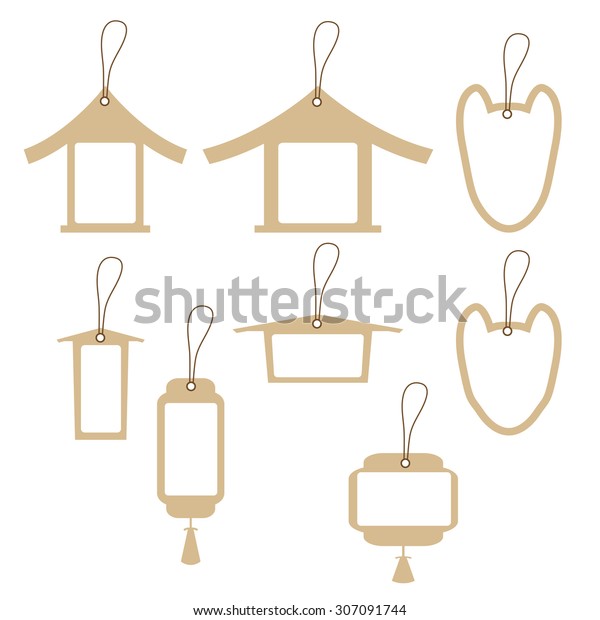 Set Blank Japanese Vintage Frames White Stock Vector (Royalty Free ...