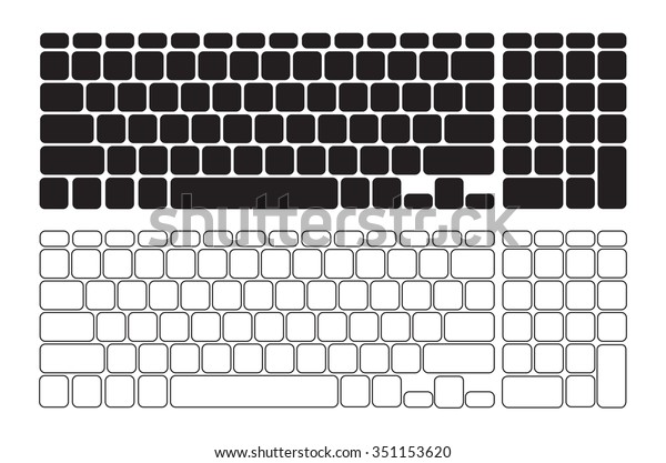 Set Blank Keyboards Numberpad Isolated Illustration: เวกเตอร์สต็อก ...