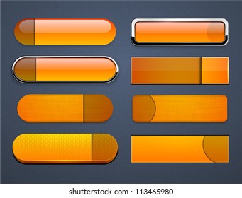 Set Blank Orange Buttons Website App Stock Vector (Royalty Free ...
