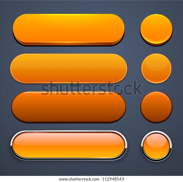 Set Blank Orange Buttons Website App Stock Vector (Royalty Free) 112948543