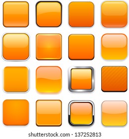 Set Blank Orange Buttons Website App Stock Vector (Royalty Free ...