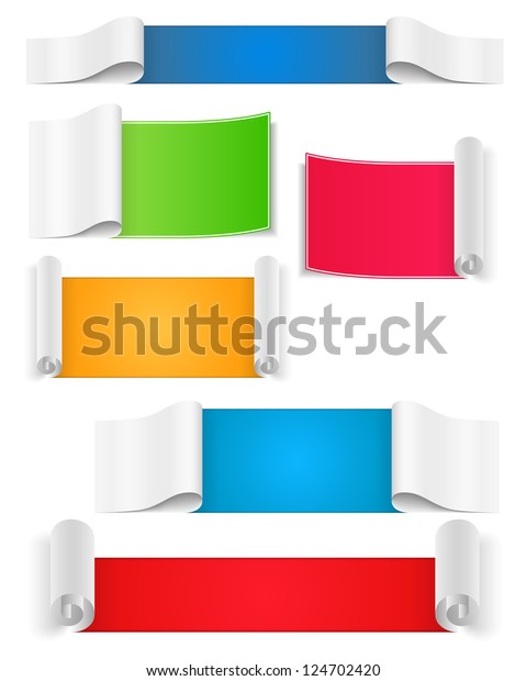 Set Blank Paper Banners Vector Eps10 스톡 벡터(로열티 프리) 124702420 | Shutterstock