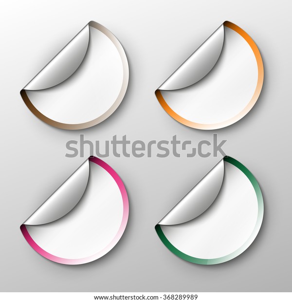 Set Blank Round Realistic Labels Origami Stock Vector (Royalty Free ...