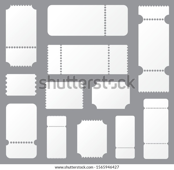 Set Blank Ticket Template Concert Ticket Stock Vector (Royalty Free ...