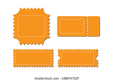 Vektor Stok Set Blank Tickets Template Vector Illustration (Tanpa ...
