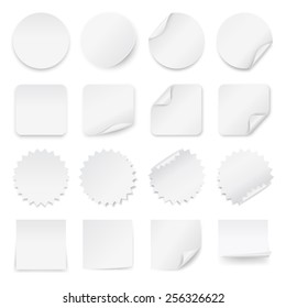 Set Blank White Labels Rounded Corners Stock Vector (Royalty Free ...