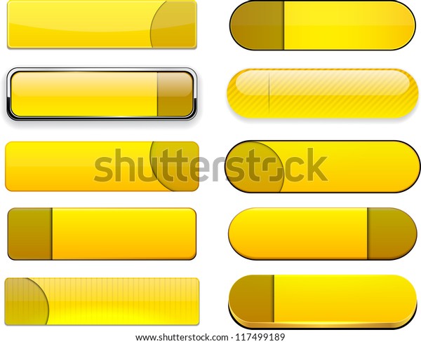 Set Blank Yellow Buttons Website App Stock Vector (Royalty Free ...