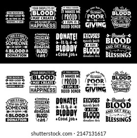 Set Blood Donation Quote Typography Lettering Stock Vector (Royalty ...