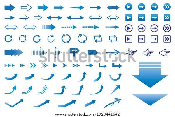 Set Blue Arrow Icons Various Designs Stock Vector (Royalty Free ...