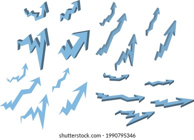 Set Blue Arrows Isometric Growth Graphs Stock Vector (Royalty Free ...