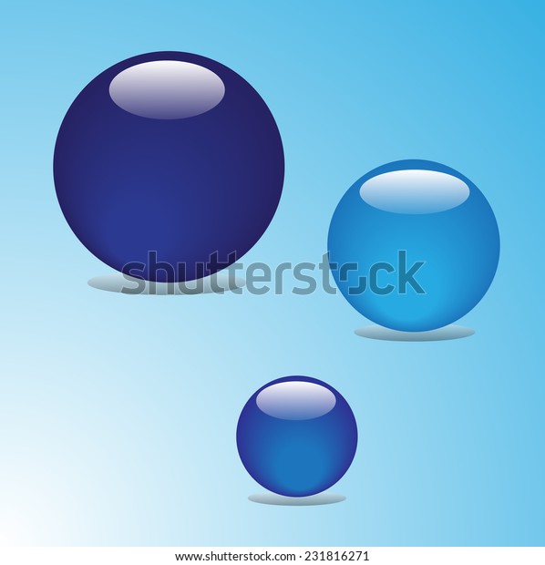 Set Blue Balls Background Stock Vector Stock Vector (Royalty Free ...