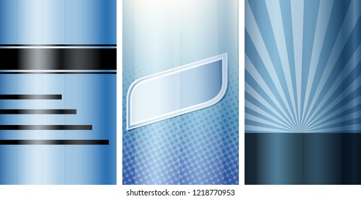 Set Blue Blank Template Illustration Stock Vector (Royalty Free ...