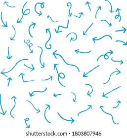 Set Blue Color Hand Drawn Arrows Stock Vector (Royalty Free) 1803807946 ...
