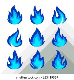 Set Blue Flame Icon Stock Vector (Royalty Free) 623419529 | Shutterstock