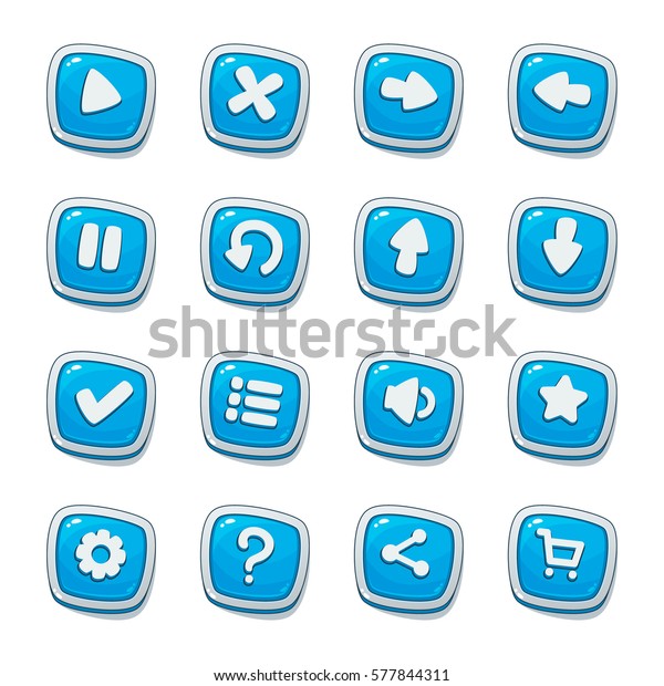 Set Blue Icons Isolated On White Stock Vector (Royalty Free) 577844311